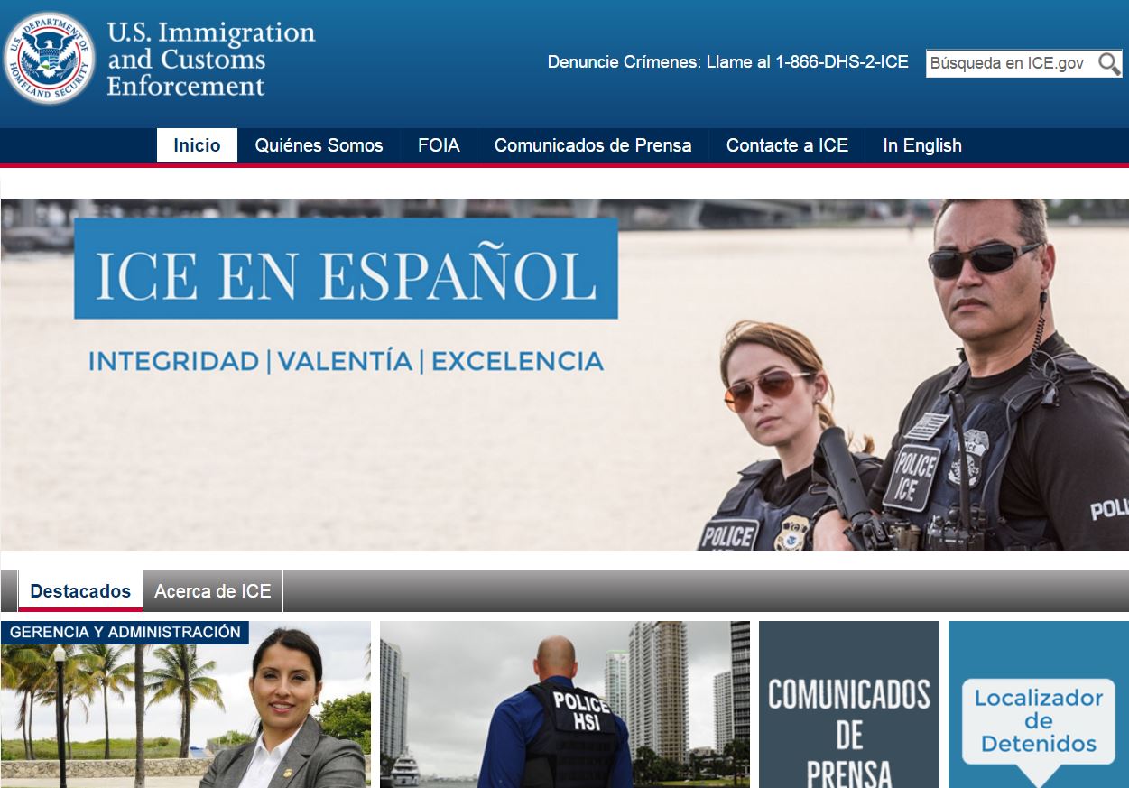 ICE lanza web y cuenta de Twitter en español - El Diario NY