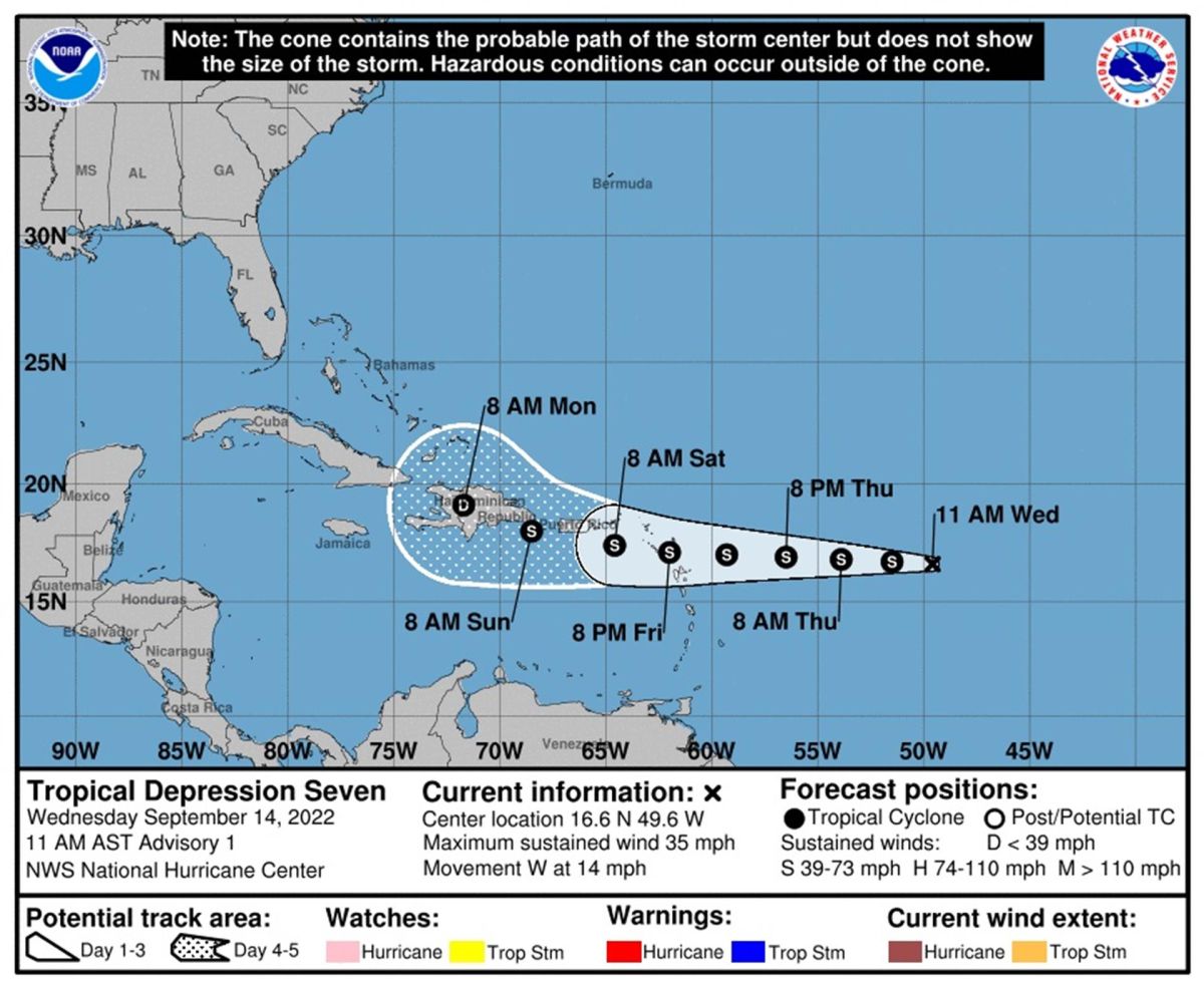 Fiona, séptima tormenta en el Atlántico, avanza al este de las Antillas ...