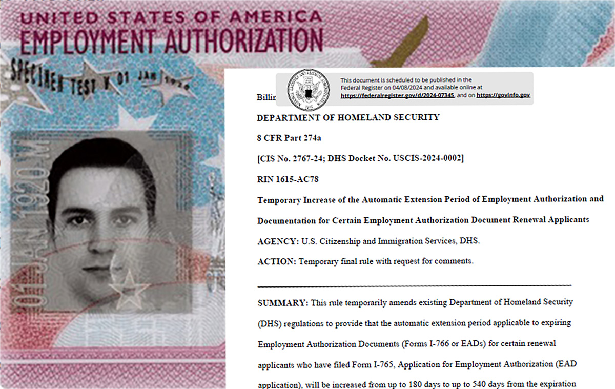 USCIS amplía a 540 días la extensión automática del permiso de trabajo ...