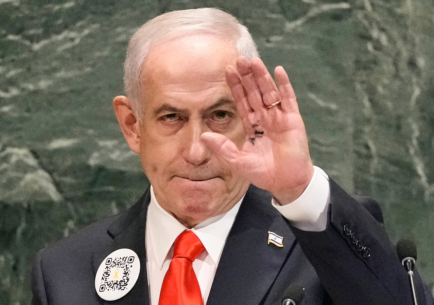 Benjamín Netanyahu llevó a la ONU un código QR con imágenes de la ...